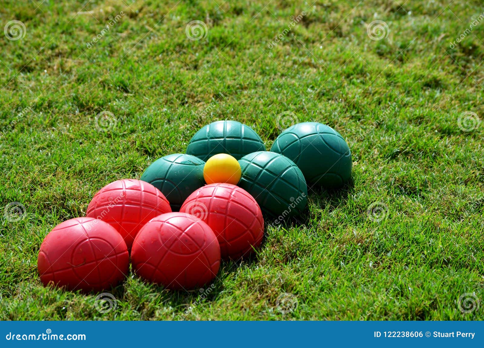 Boules set on grass stock photo. Image of greec, playing - 122238606