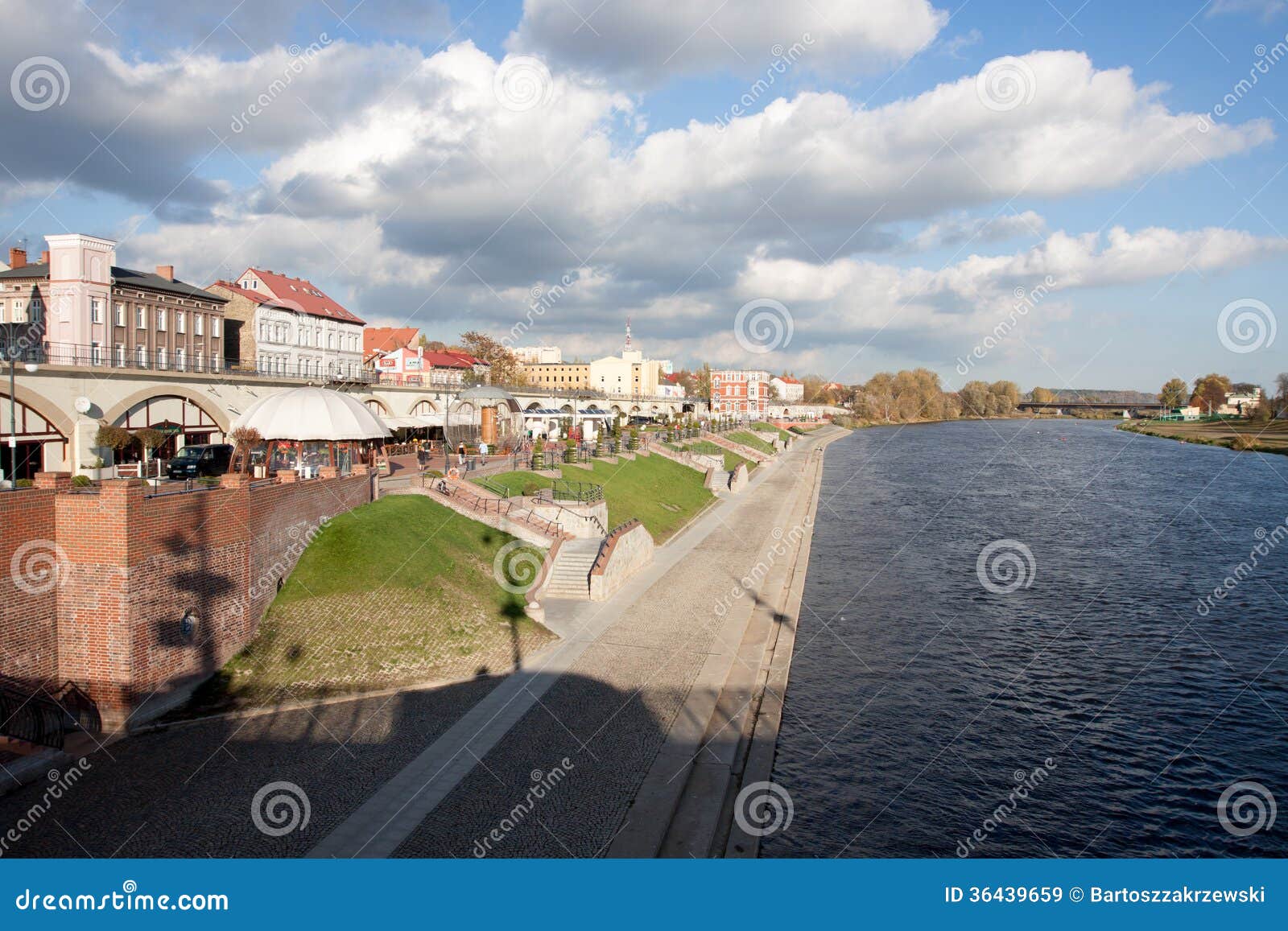 Boulevard on the River Worth - Gorzow Wielkopolski - Poland Stock Image ...
