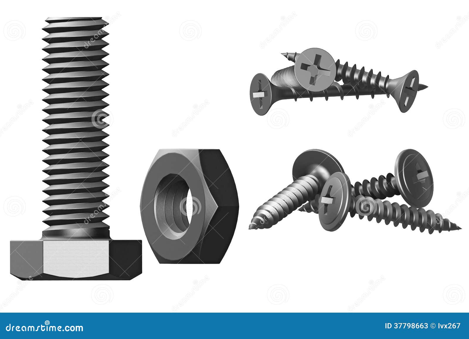 Boulon, écrou et vis illustration stock. Illustration du fabrication ...