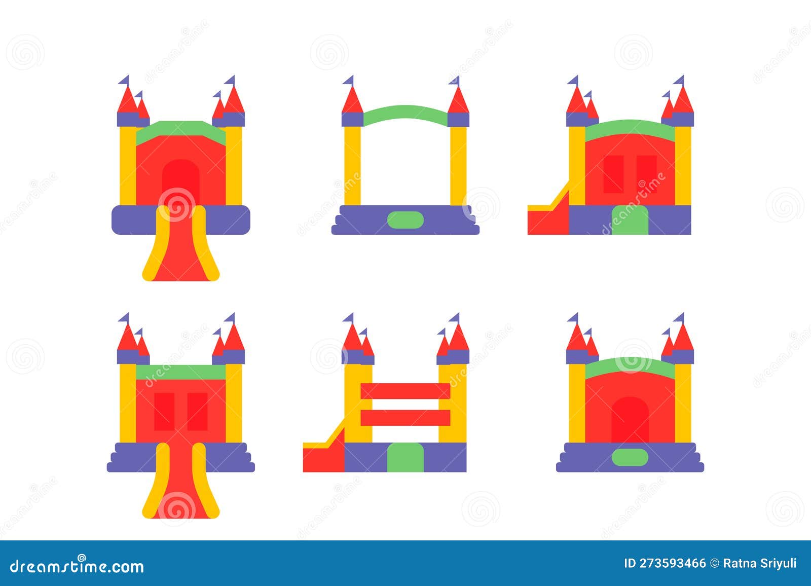 Bounce House Design Vector Flat Isolated Illustration Stock Vector ...