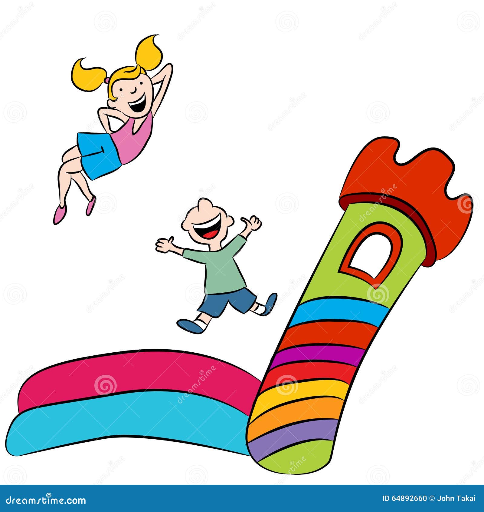 Bounce House Design Illustration Cartoon Vector | CartoonDealer.com ...