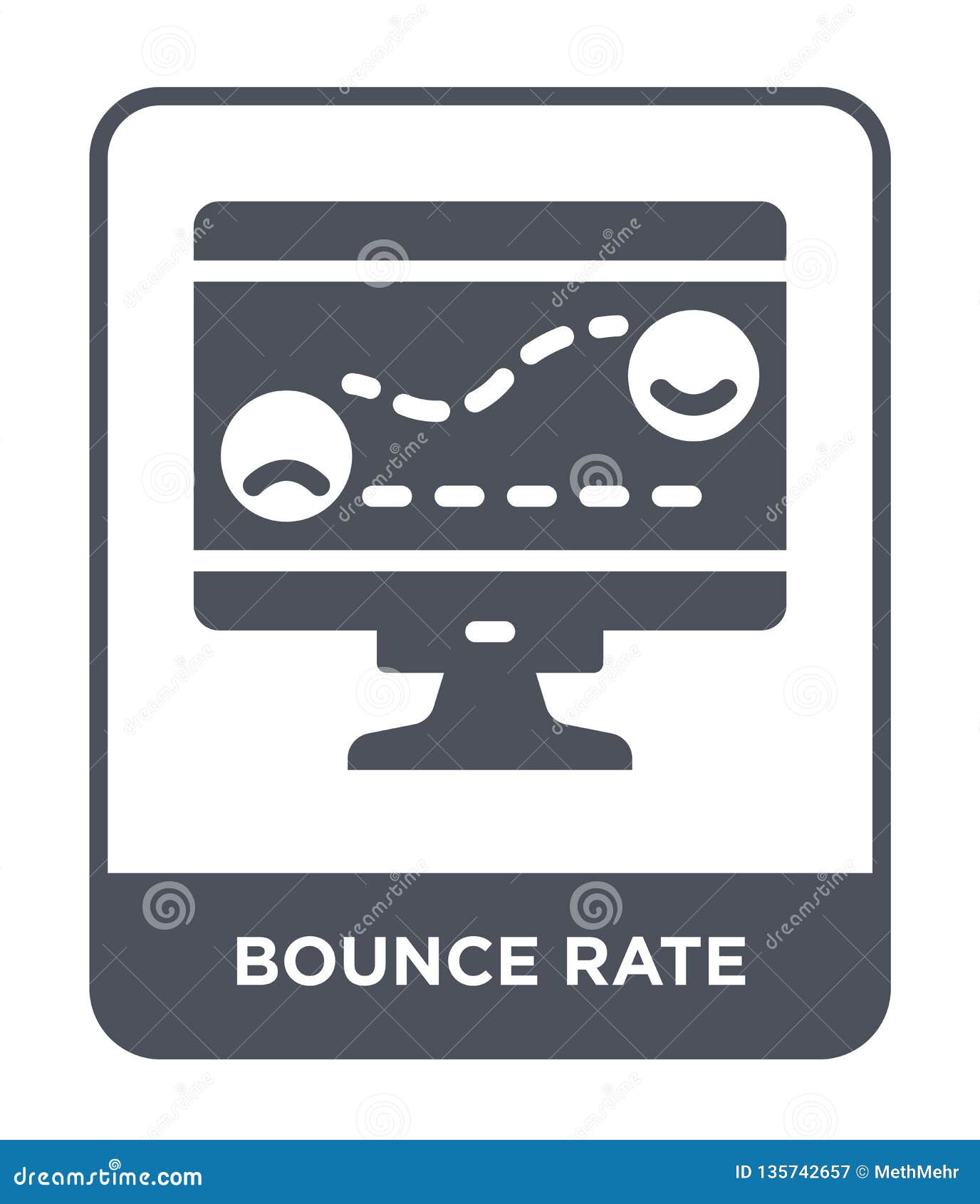 Bounce Rate Icon in Trendy Design Style. Bounce Rate Icon Isolated on ...