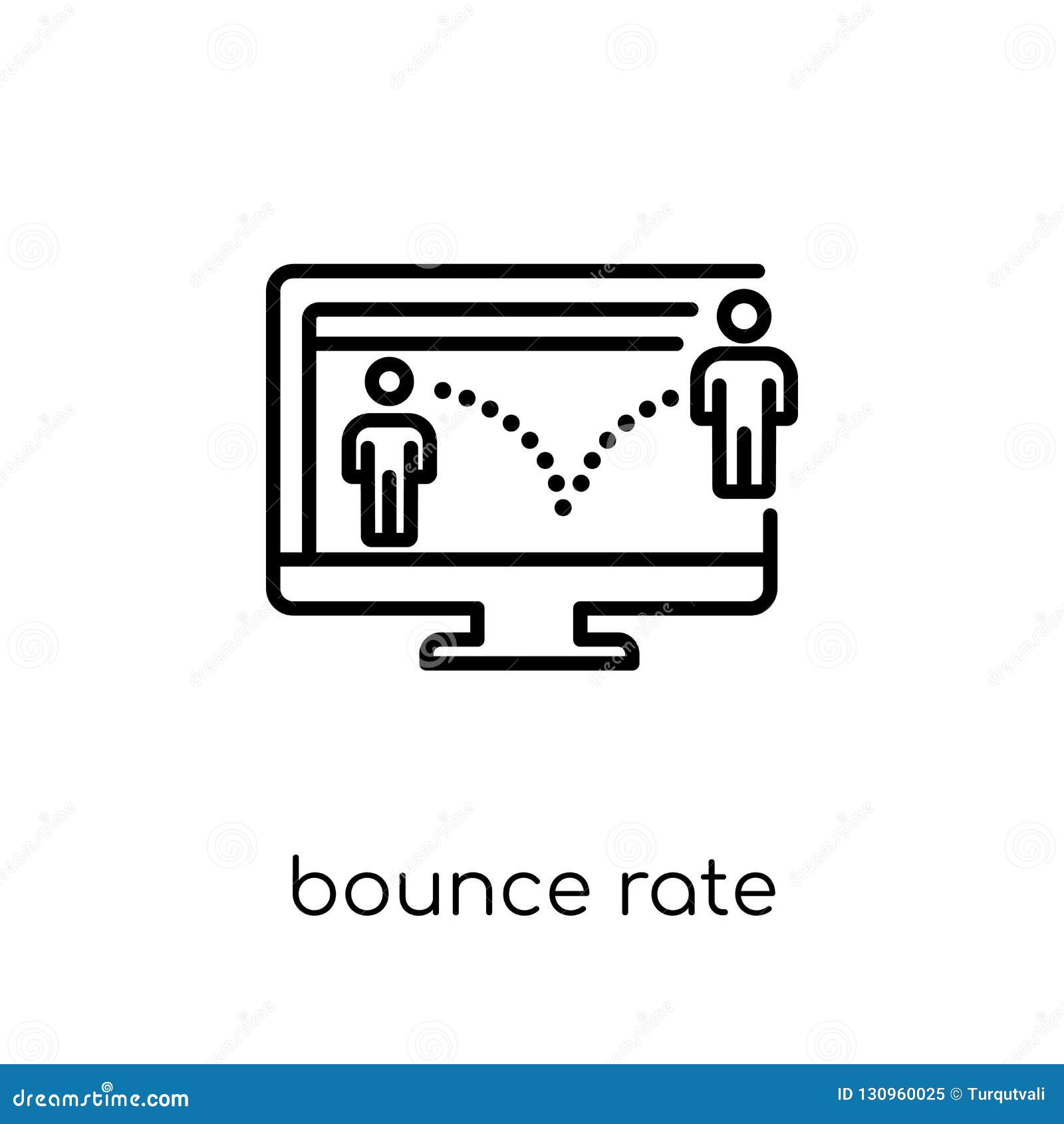 Bounce Rate Icon. Trendy Modern Flat Linear Vector Bounce Rate I Stock Vector - Illustration of ...