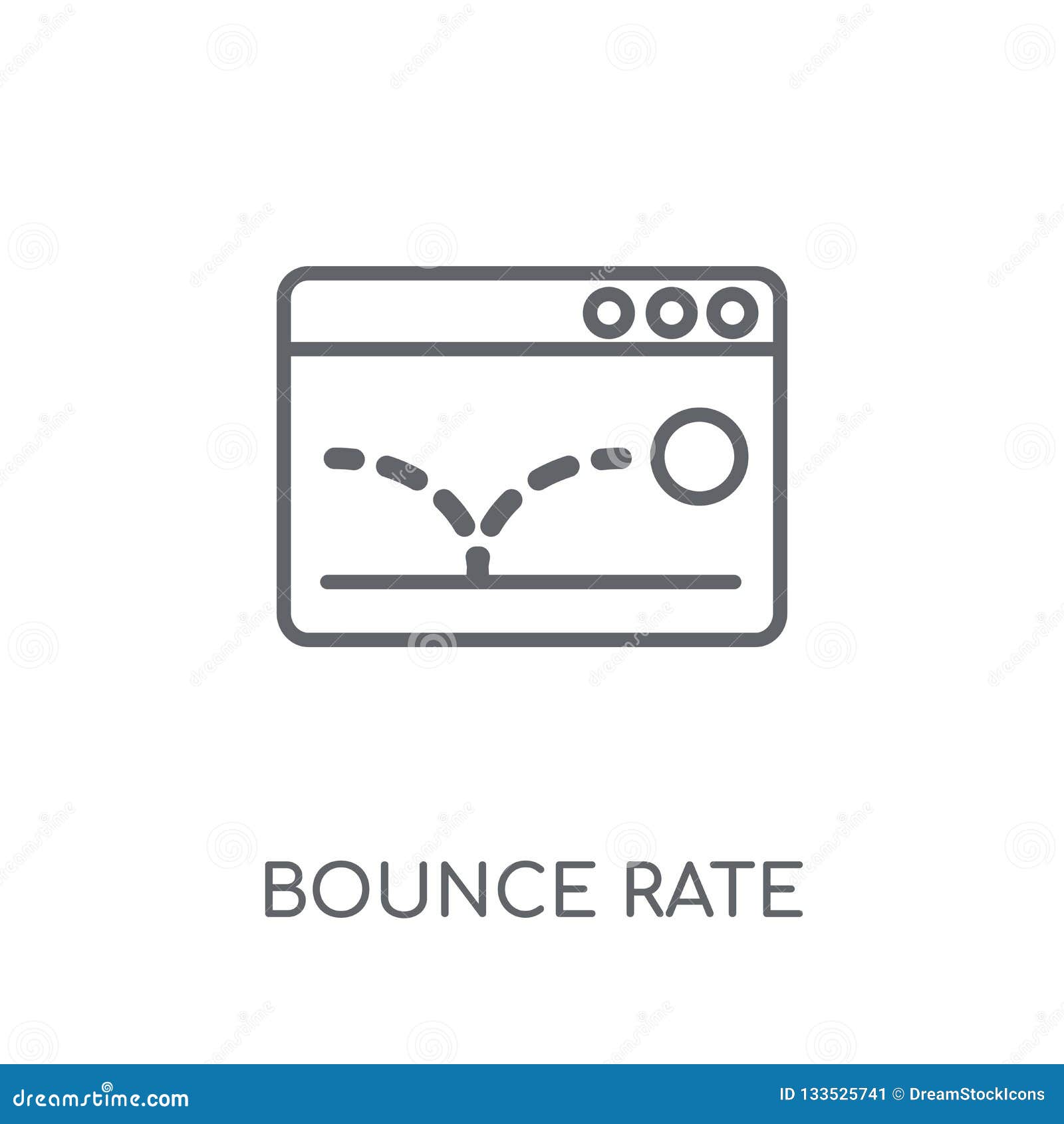 Bounce Rate Linear Icon. Modern Outline Bounce Rate Logo Concept Stock ...