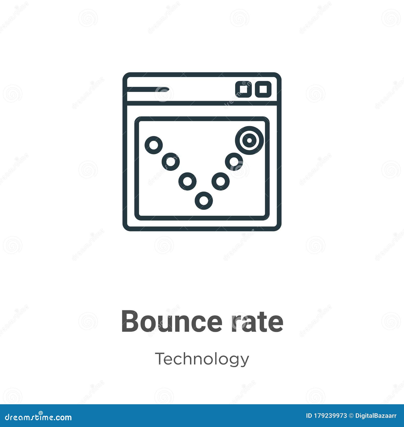 Bounce Rate Outline Vector Icon. Thin Line Black Bounce Rate Icon, Flat Vector Simple Element ...