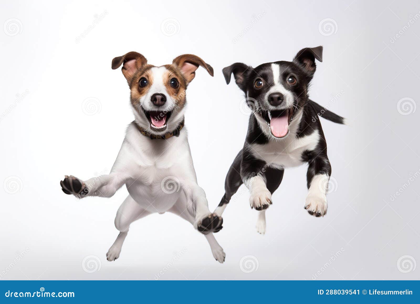 Bouncing Canine Joy: Happy Jumping Dogs Stock Image - Image of spirited ...