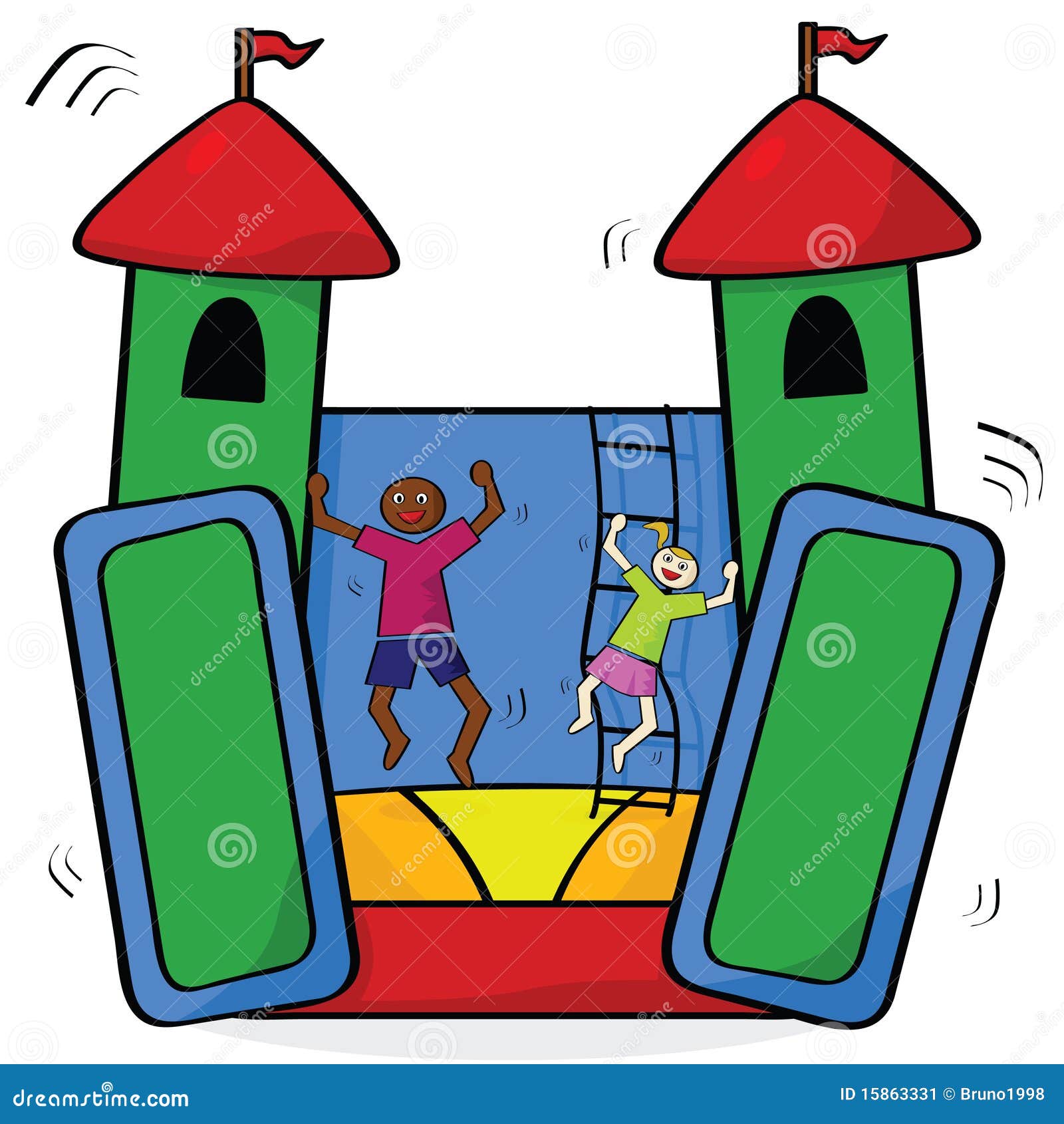 Bouncing castle stock vector. Illustration of foam, cartoon - 15863331