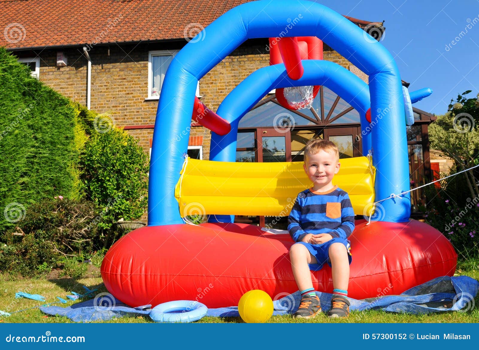 Bouncing castle stock photo. Image of home, castle, inflatable - 57300152