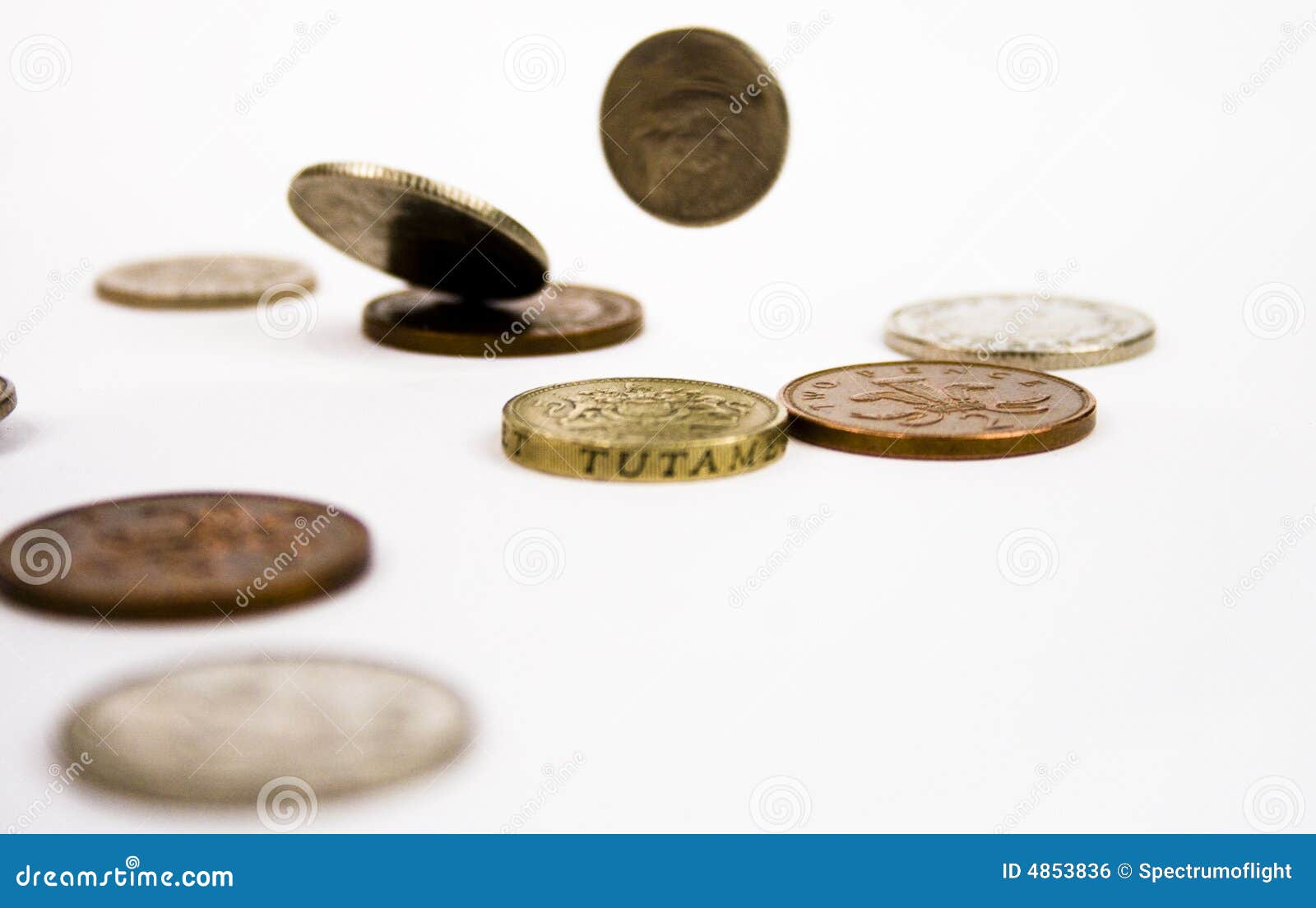 Bouncing Coins stock photo. Image of sterling, bronze - 4853836