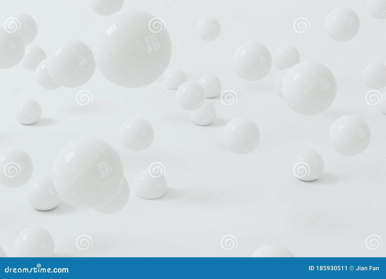 Bouncing Soft Balls with White Background, 3d Rendering Stock ...