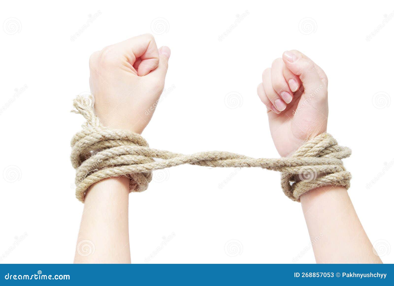 Bound Hands Isolated on White Stock Image - Image of restraining ...