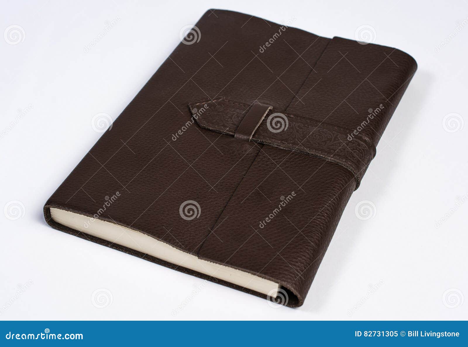Bound Leather Journal Book Closed on White Perspective Stock Image ...