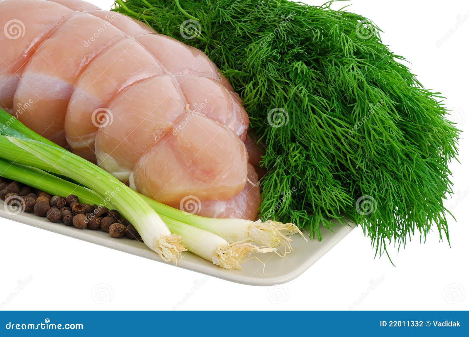 Bound Turkey Breast with Green Vegetables on Plate Stock Photo - Image ...