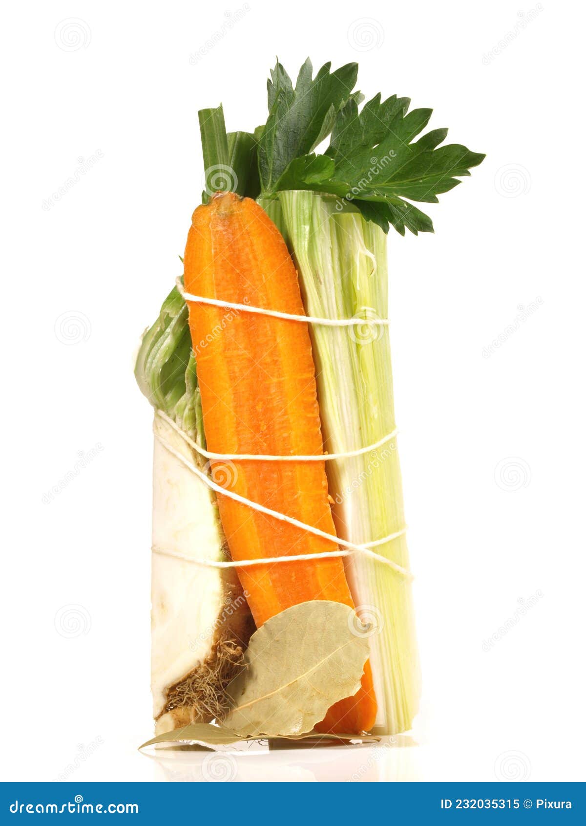 Bound Vegetable Bundle on White Background - Isolated Stock Image ...