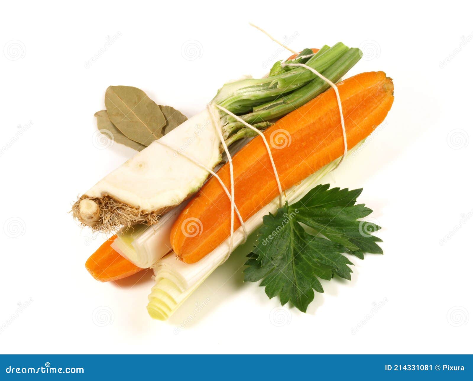 Bound Vegetable Bundle on White Background - Isolated Stock Image ...