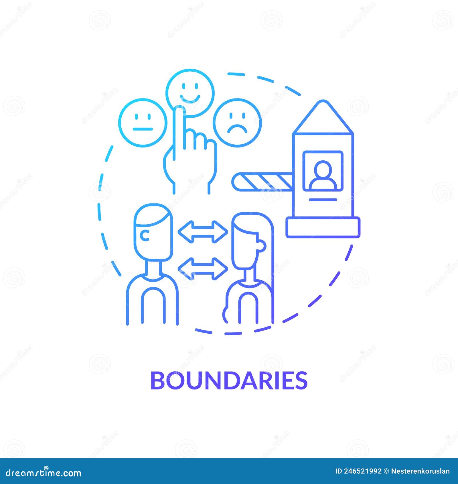 Boundaries Blue Gradient Concept Icon Stock Vector - Illustration of ...
