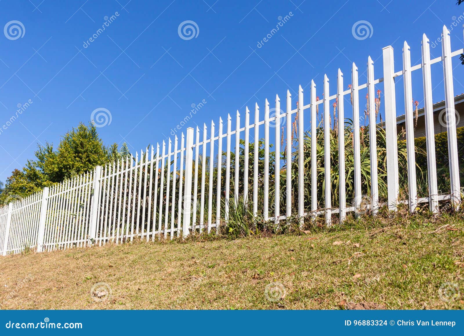 White Boundary Vertical Slat Fence Royalty-Free Stock Image ...