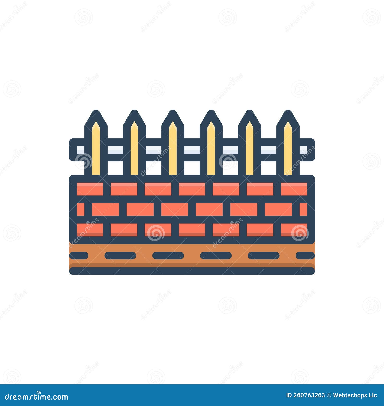 Color Illustration Icon for Boundary, Frontier and Barrier Stock ...