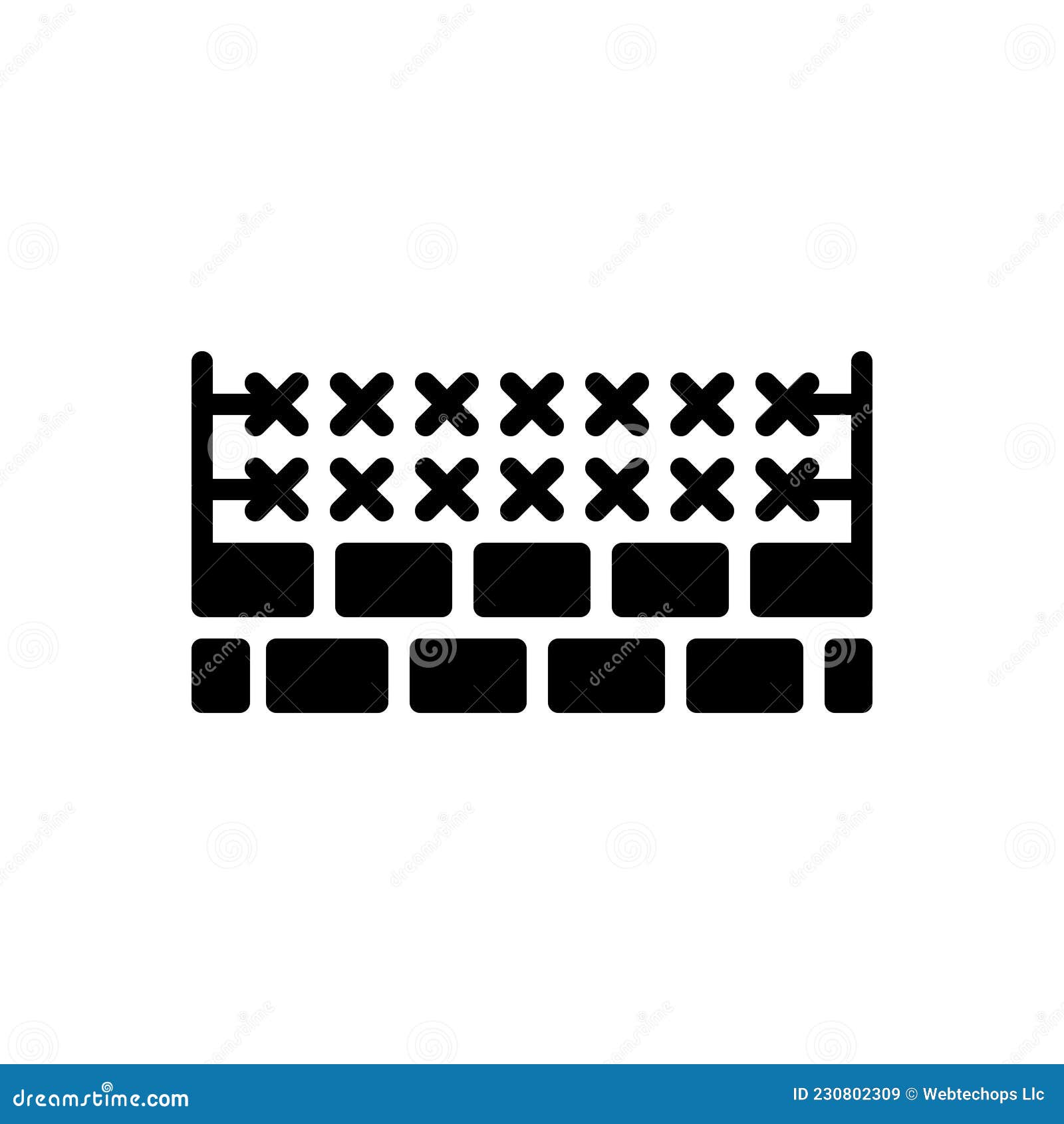 Black Solid Icon for Boundary, Barrier and Wall Stock Vector ...