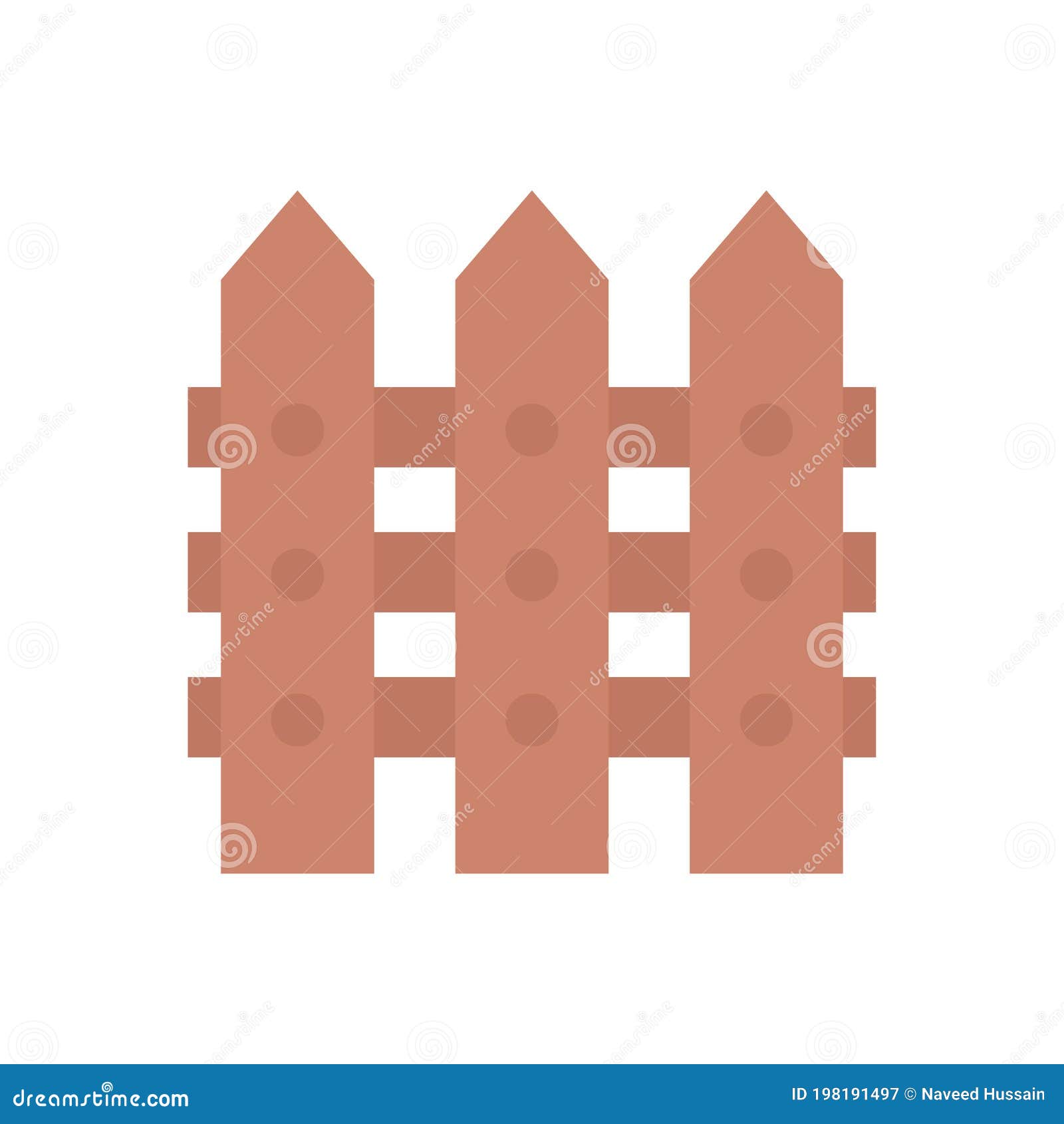 Boundary Vector Flat Color Icon Stock Vector - Illustration of fence ...