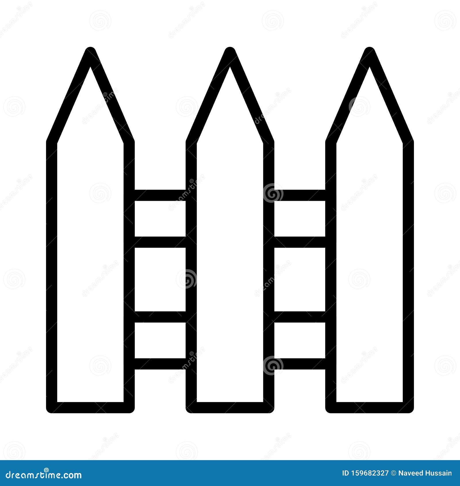 Boundary Vector Thin Line Icon Stock Vector - Illustration of barrier ...