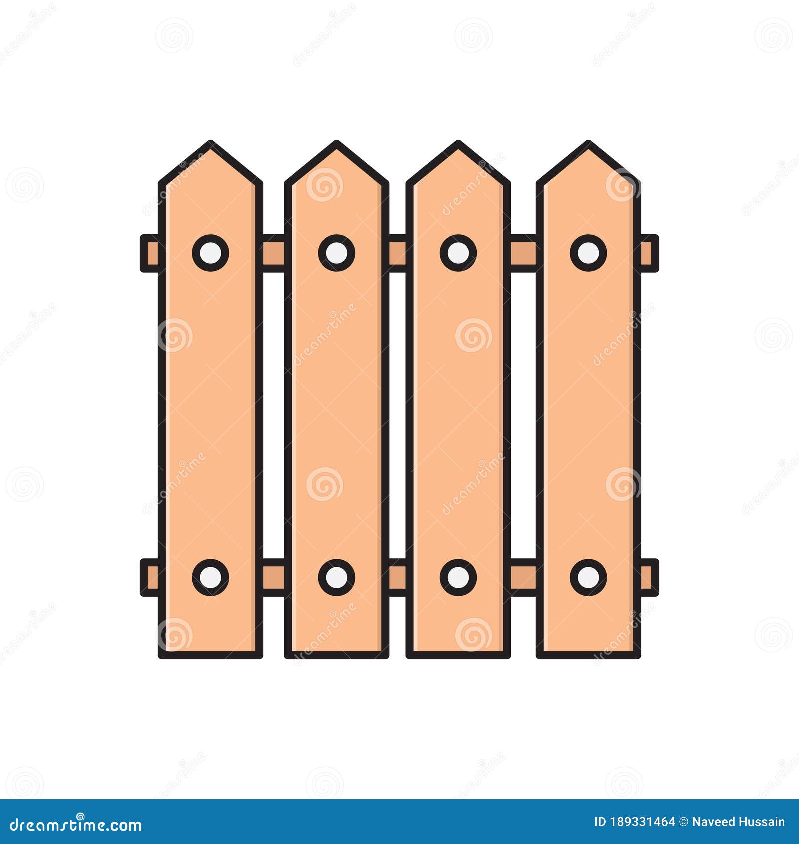 Boundary Vector Color Flat Icon Stock Vector - Illustration of picket ...