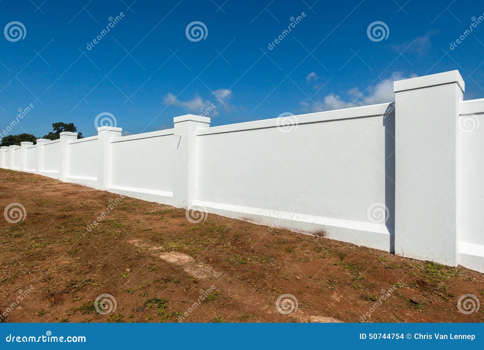 Boundary Wall White stock photo. Image of private, white - 50744754