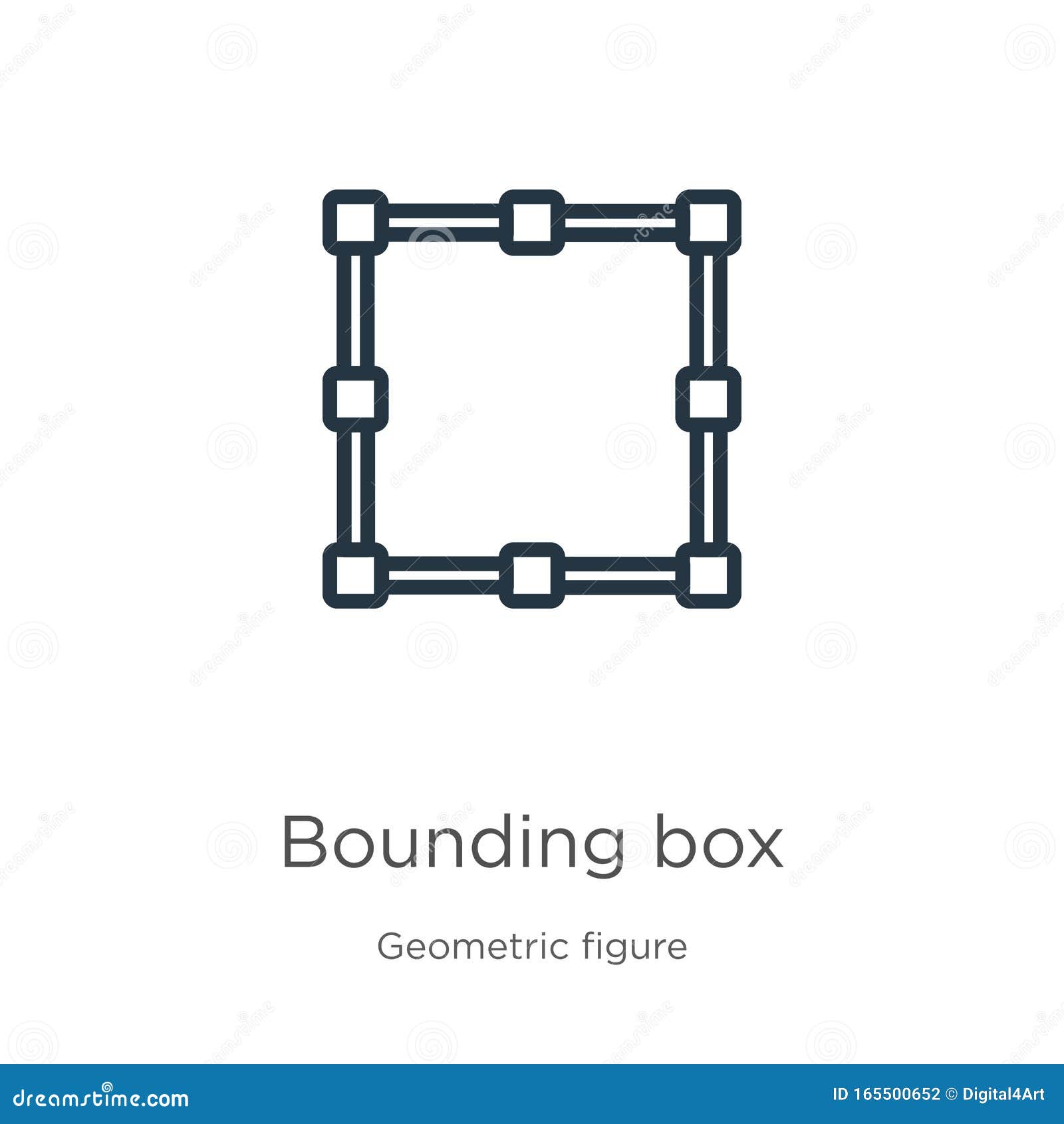 Bounding Box Icon Thin Linear Bounding Box Outline Icon Isolated On White Background From