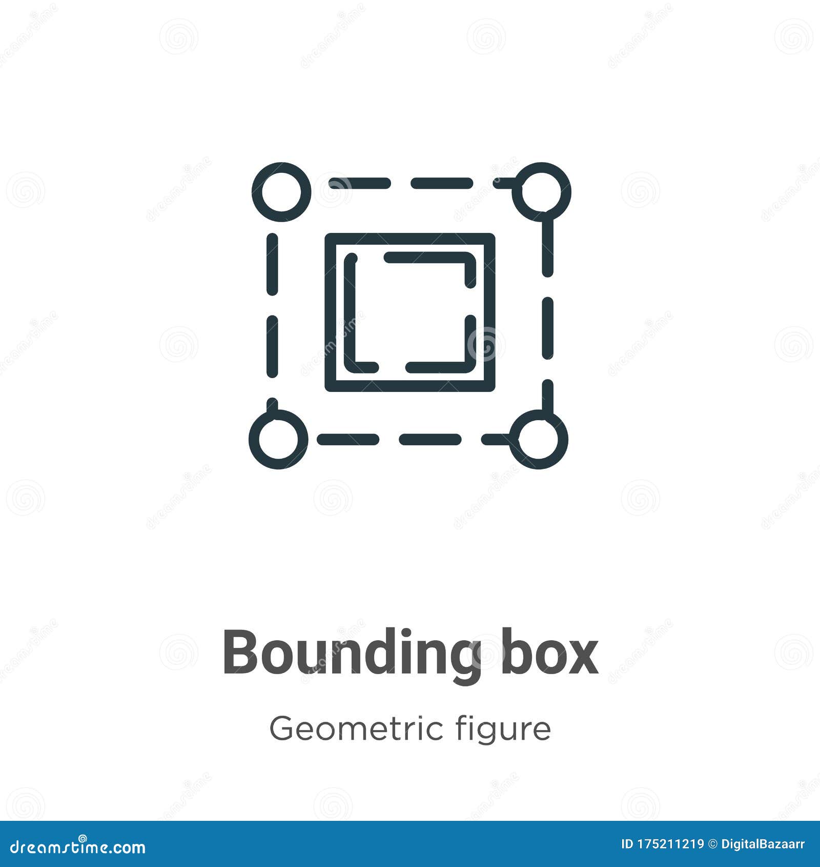Bounding Box Outline Vector Icon. Thin Line Black Bounding Box Icon ...