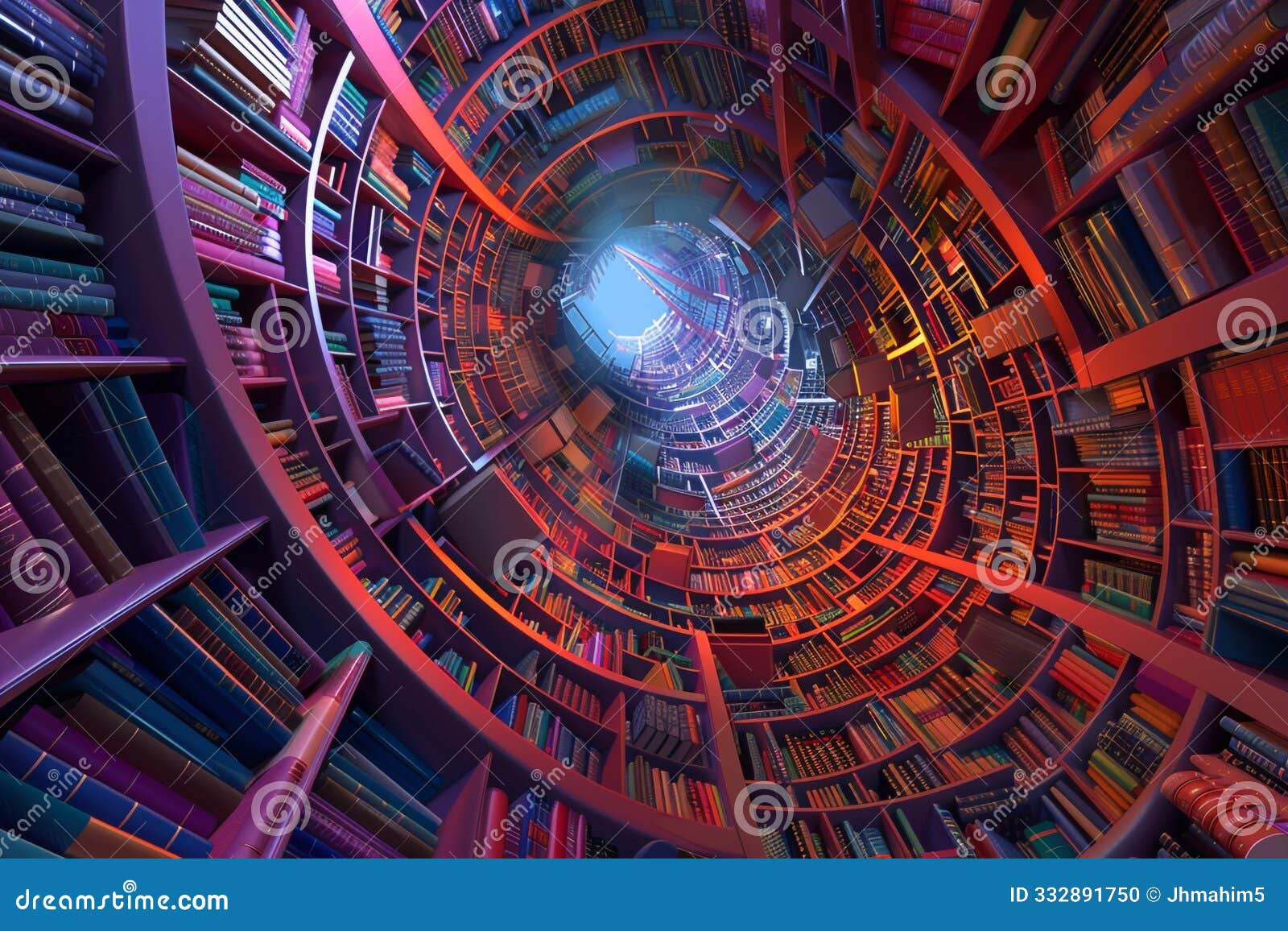 Boundless Librarysingle Unread Book Existing in an Infinite Loop ...