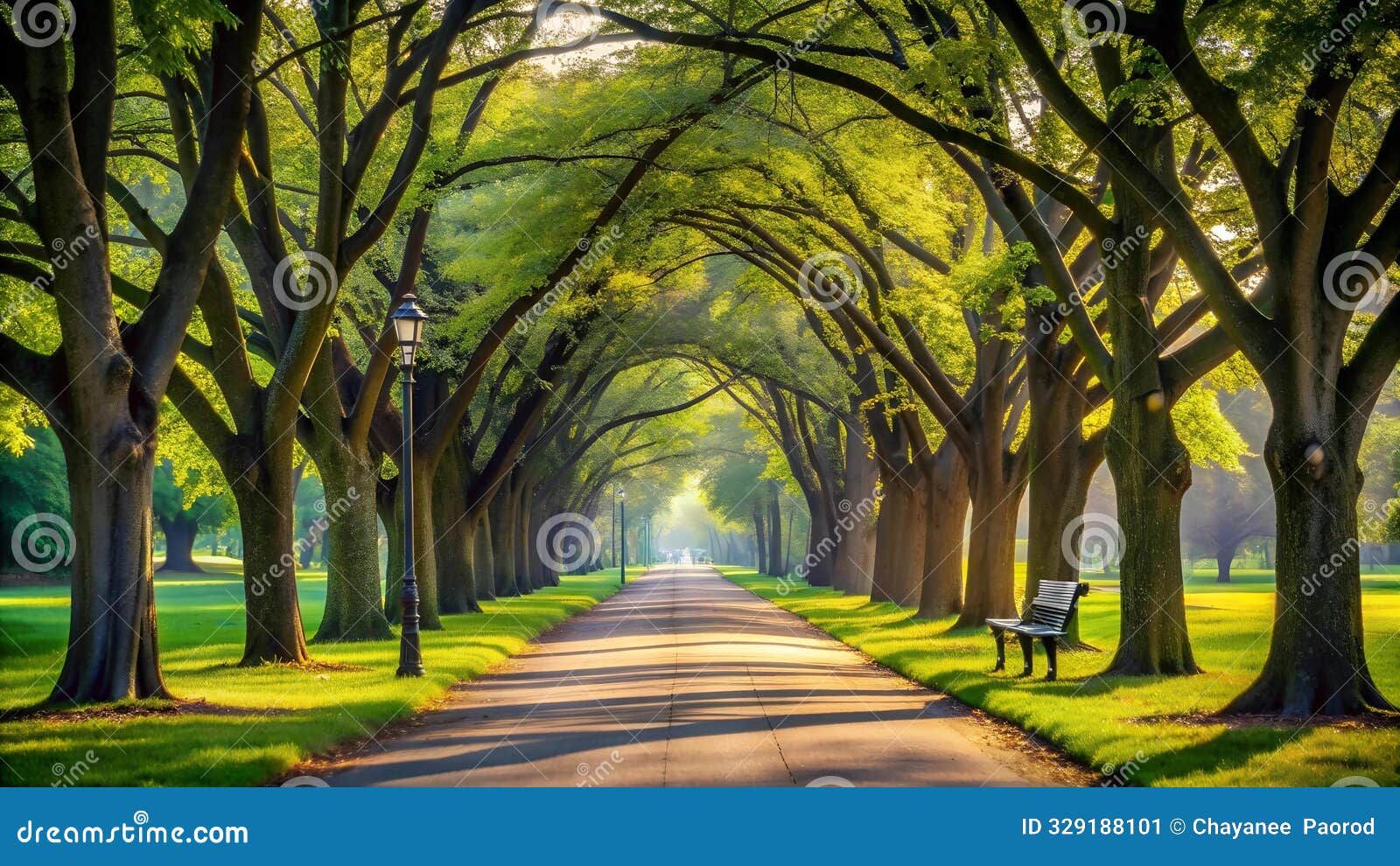 Boundless Potential: A City Park Path Under A Canopy Of Trees ...