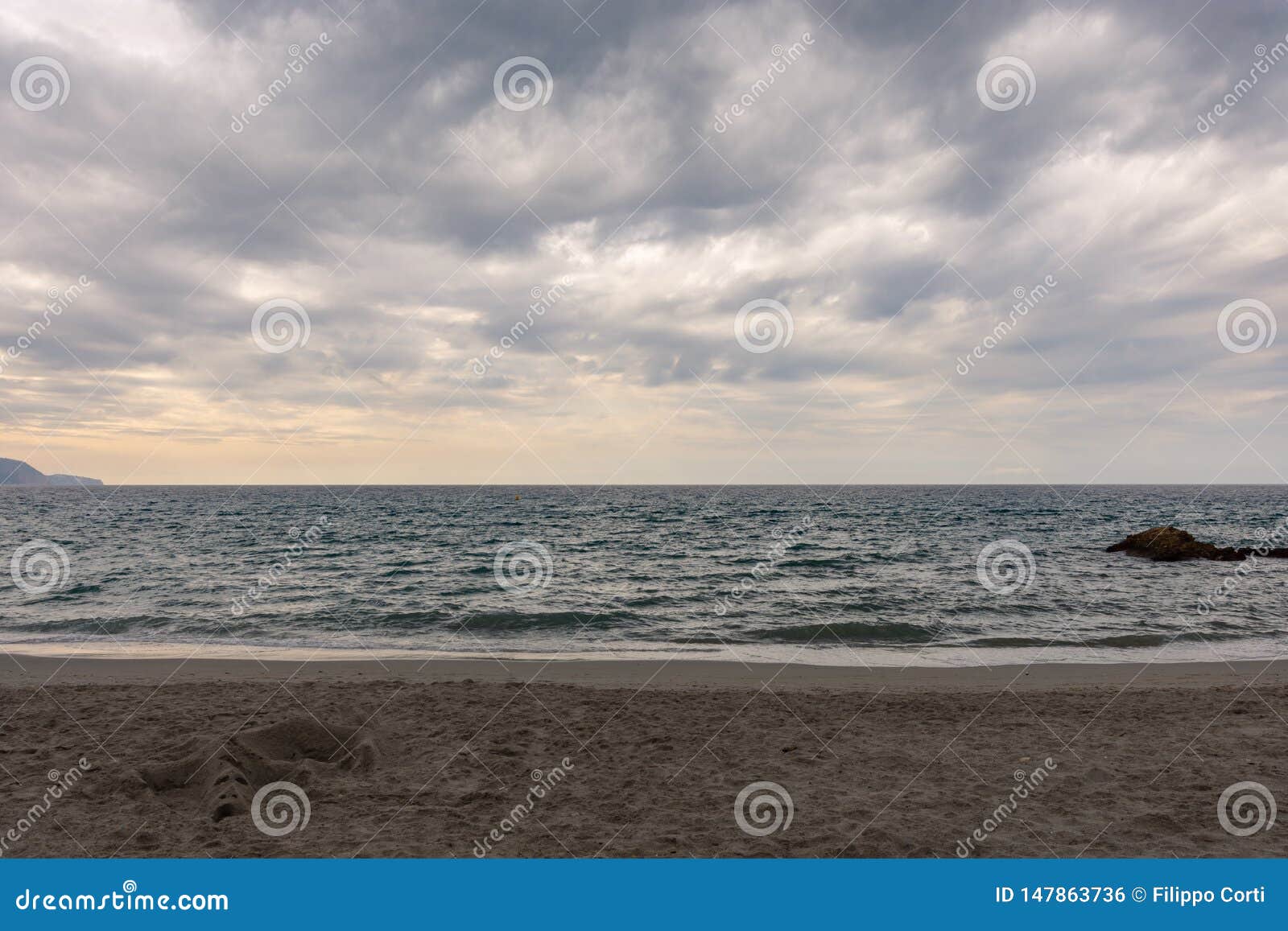 The Horizon Lost in the Clouds and the Boundless Sea Stock Photo ...