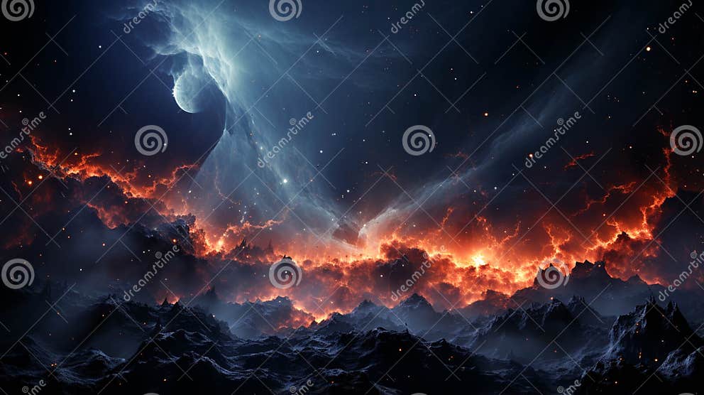 Boundless Universe with Stars Neural Network Stock Image - Image of ...