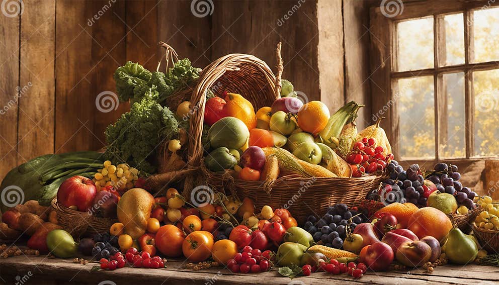 Bountiful Cornucopia Display Stock Photo - Image of centerpiece ...
