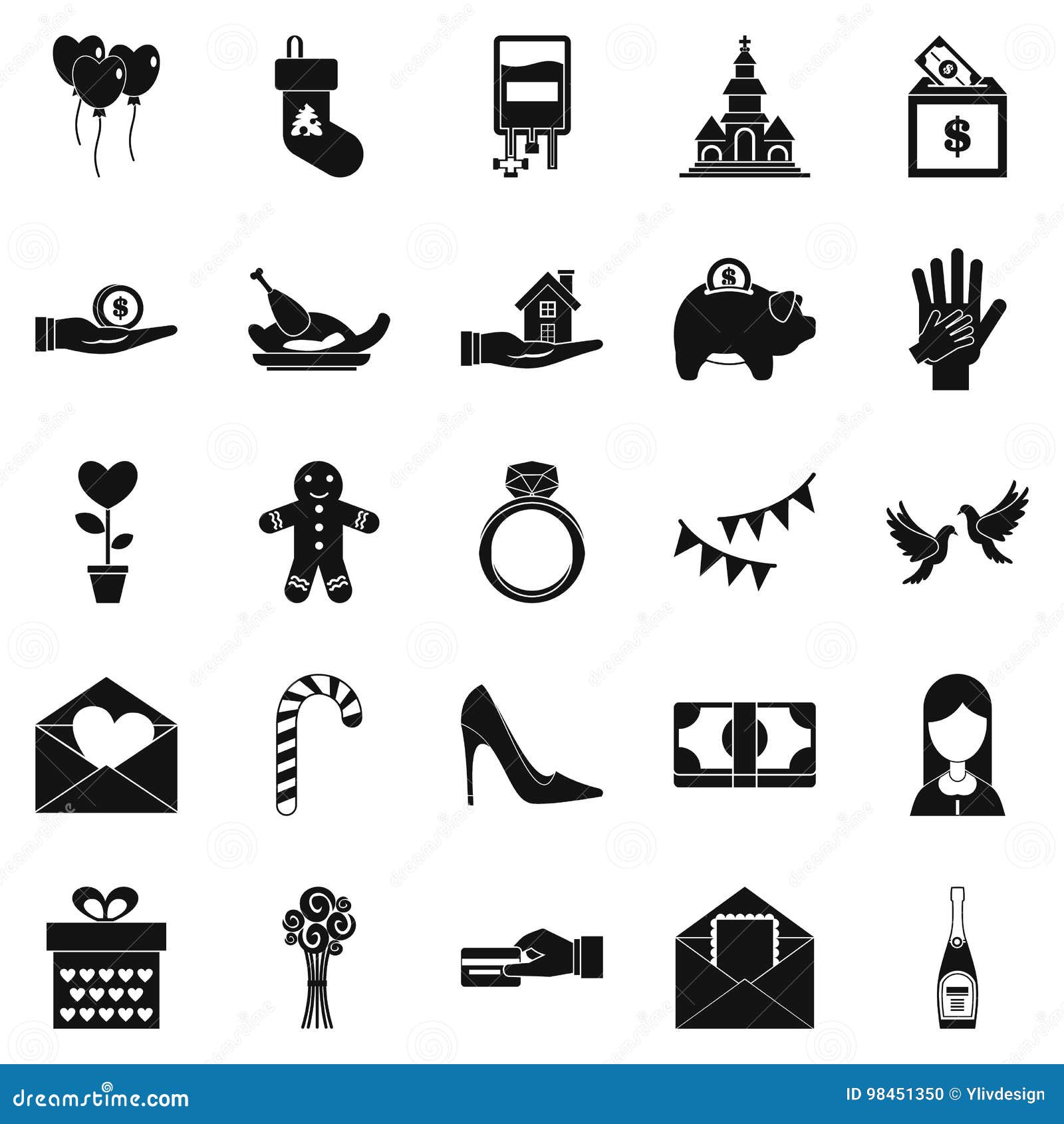 Bounty Icons Set, Simple Style Stock Vector - Illustration of icons ...