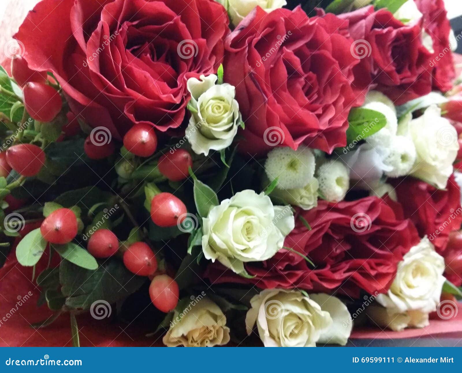 Bouqette of Flowers with Roses Stock Image - Image of roses, plant ...