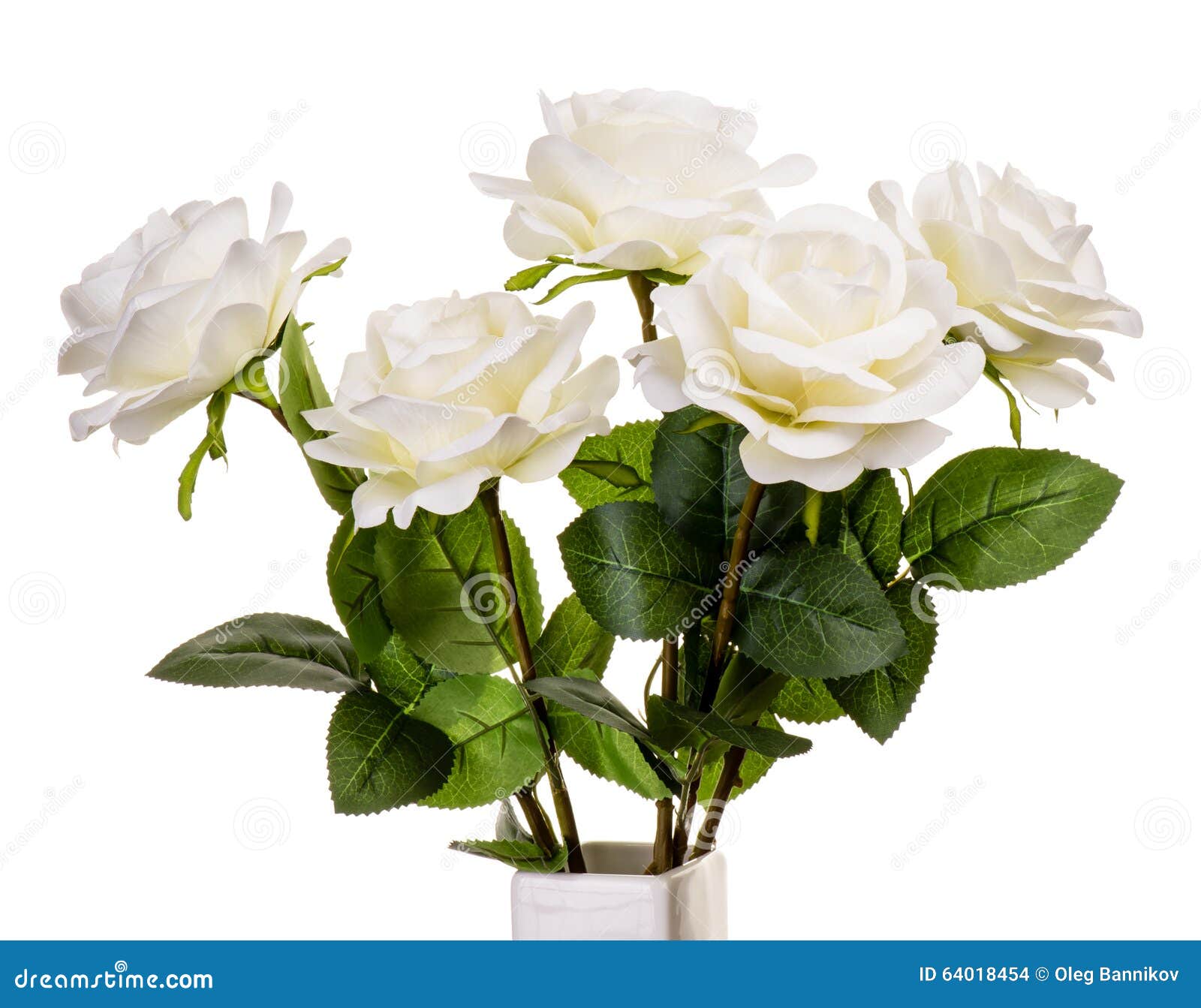 Bouquet of Artificial White Roses Isolated. Stock Photo - Image of ...