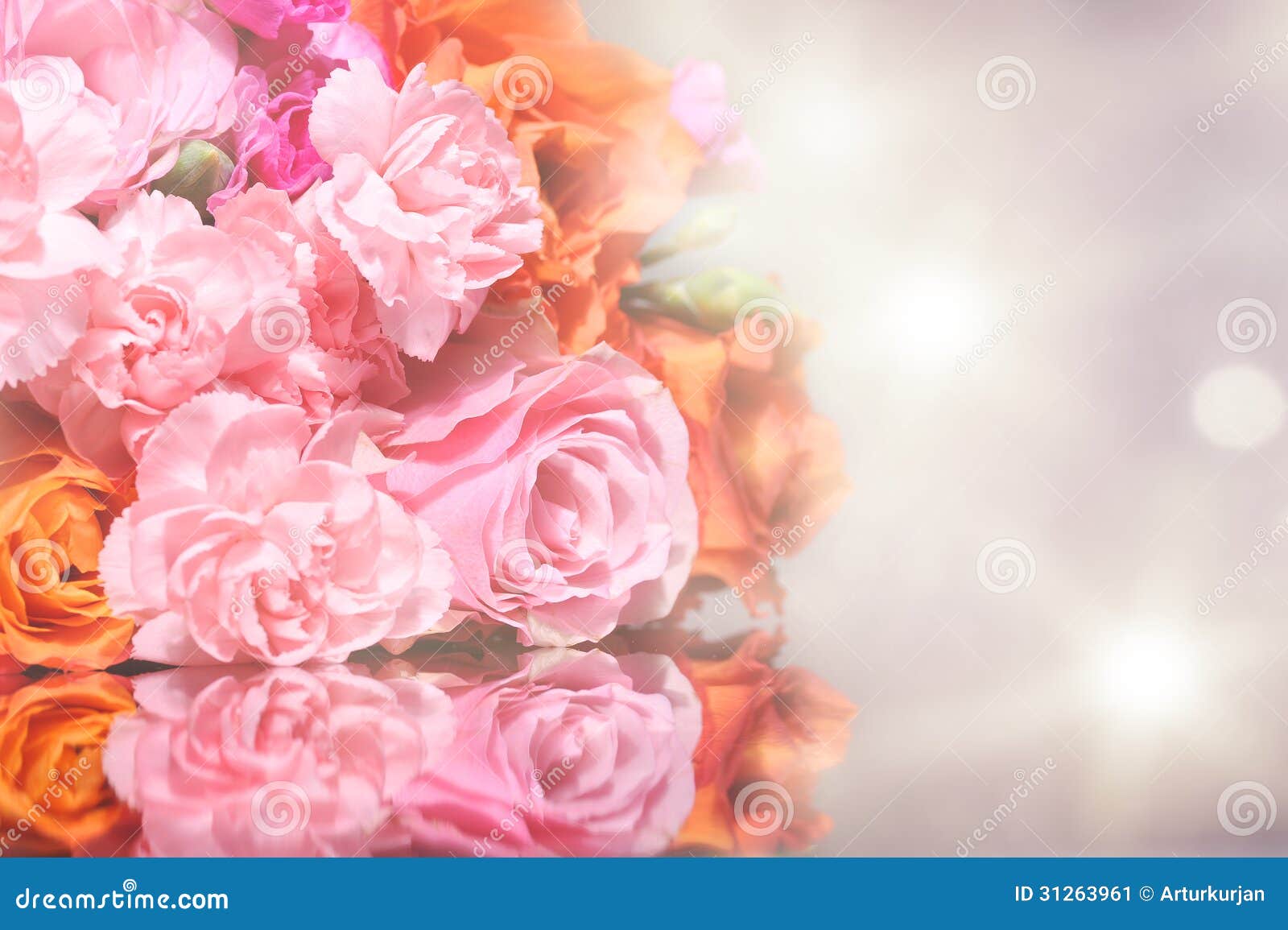 Bouquet Beauty Rose with Reflection Stock Image - Image of celebration ...