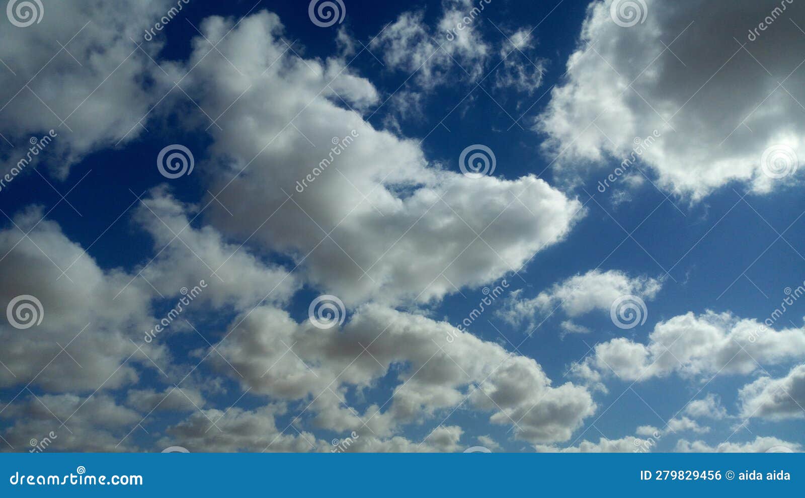 A Bouquet of Bright White Clouds in the Summer Stock Photo - Image of ...