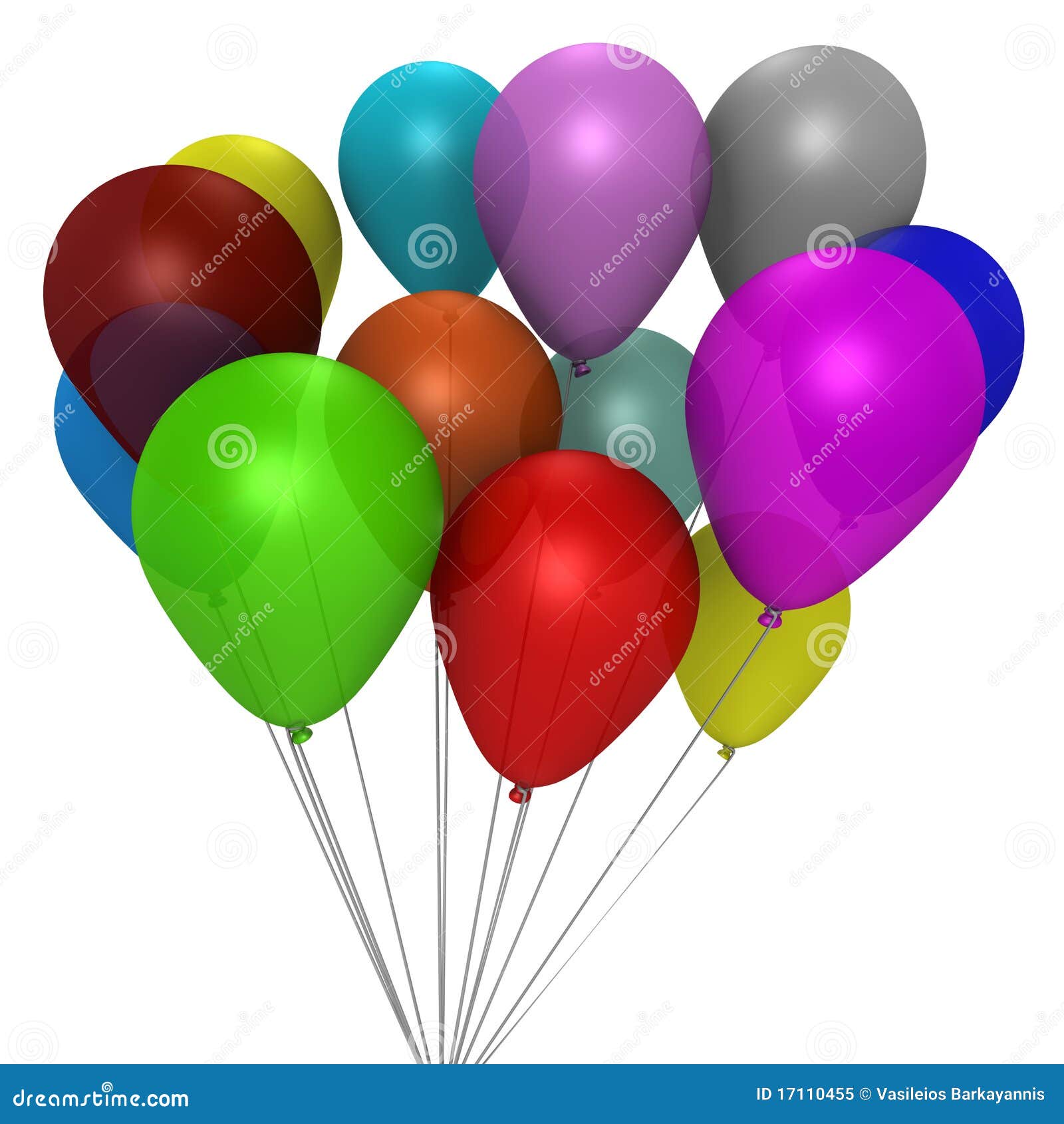 A Bouquet of Colorful Balloons - a 3d Image Stock Illustration ...
