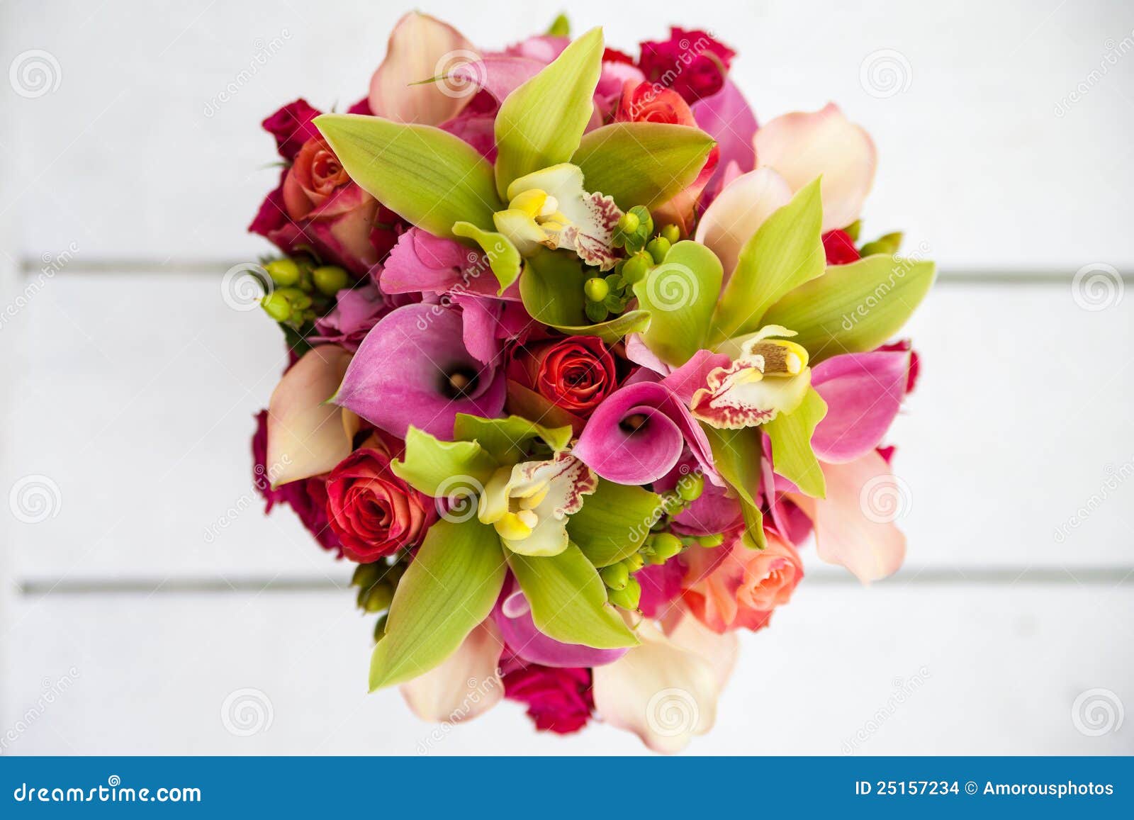 Bouquet of Colorful Flowers Stock Photo - Image of flowering, white ...