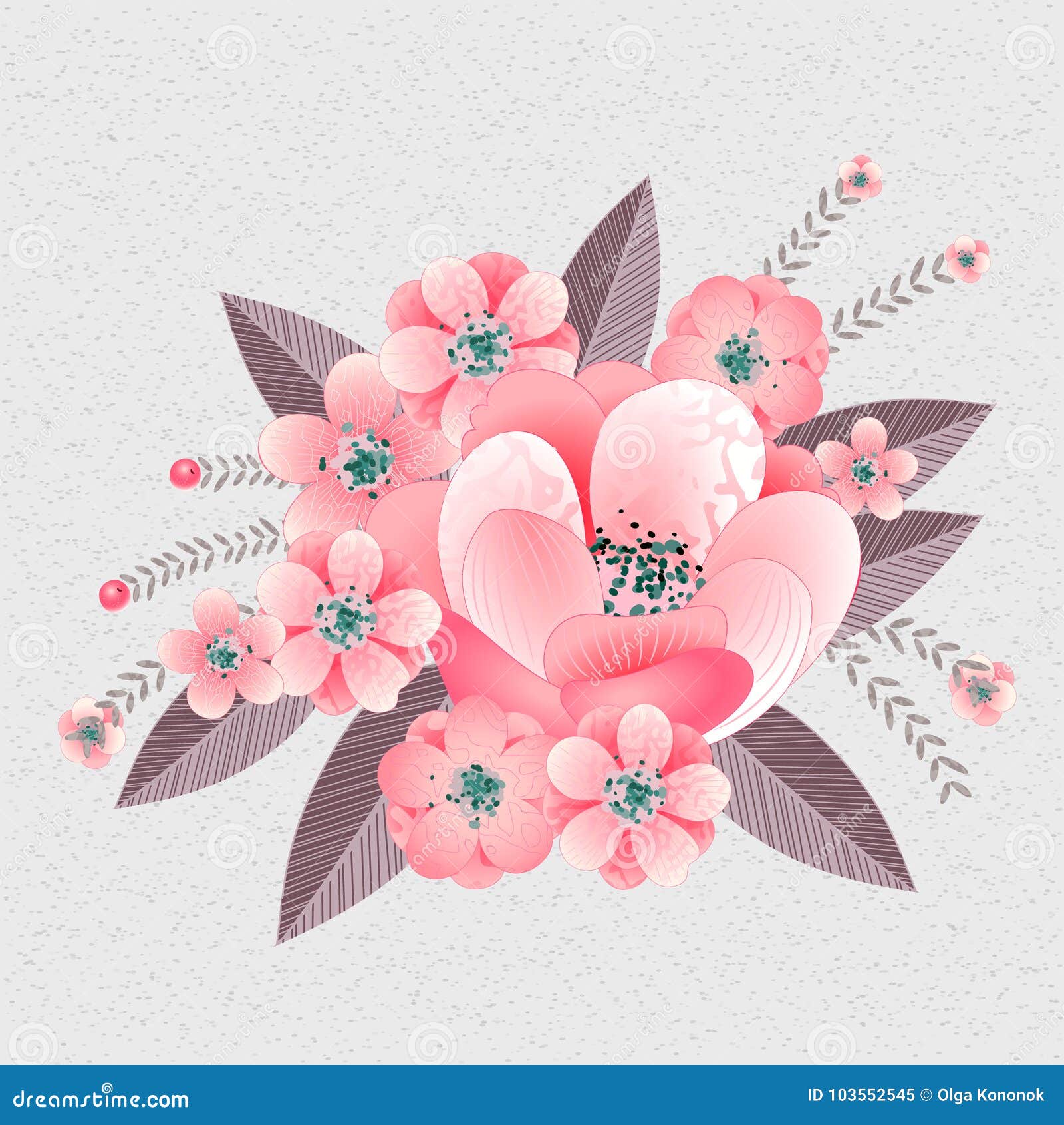 Composition of flowers stock vector. Illustration of blossom - 103552545