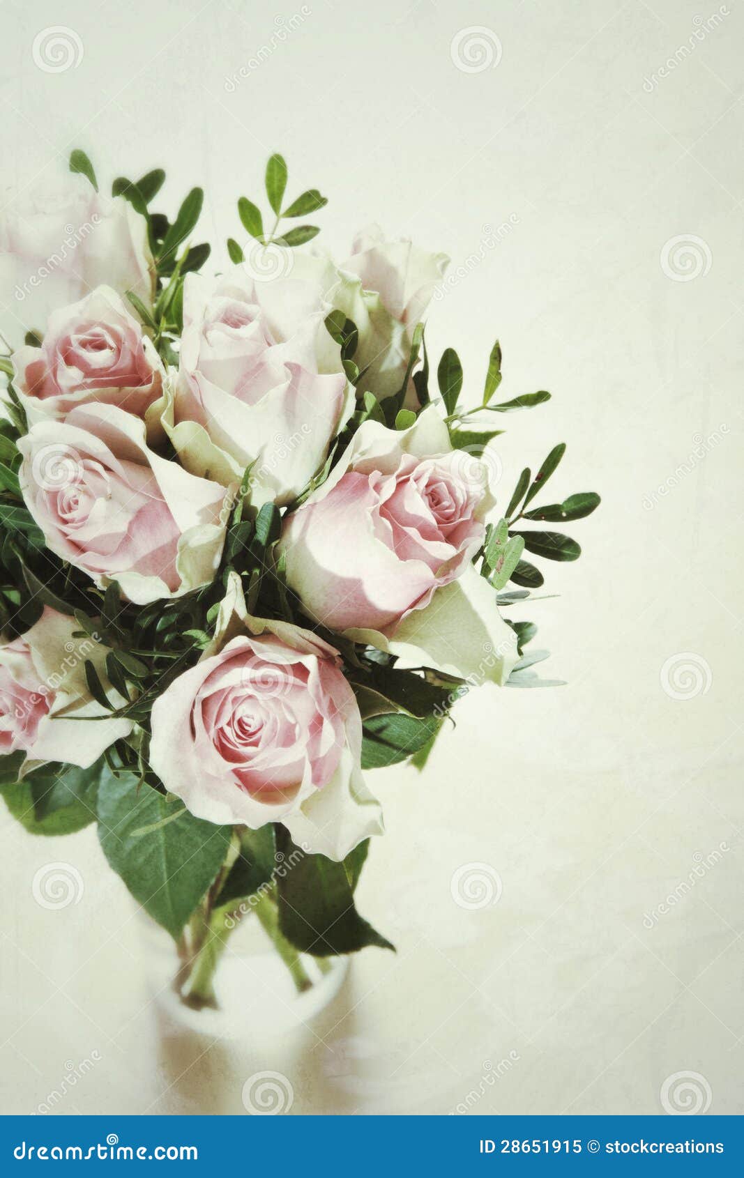 Bouquet of Delicate Pink Roses Stock Image - Image of love, foliage ...