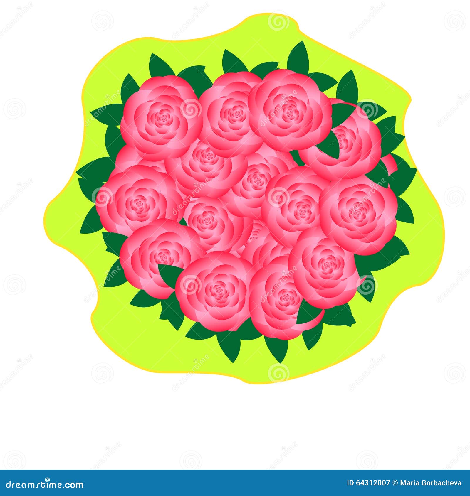 Bouquet des roses roses illustration de vecteur. Illustration du ...