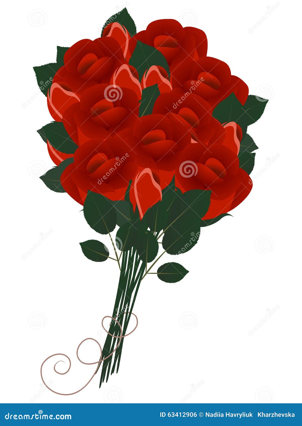 Bouquet des roses rouges illustration de vecteur. Illustration du roses ...