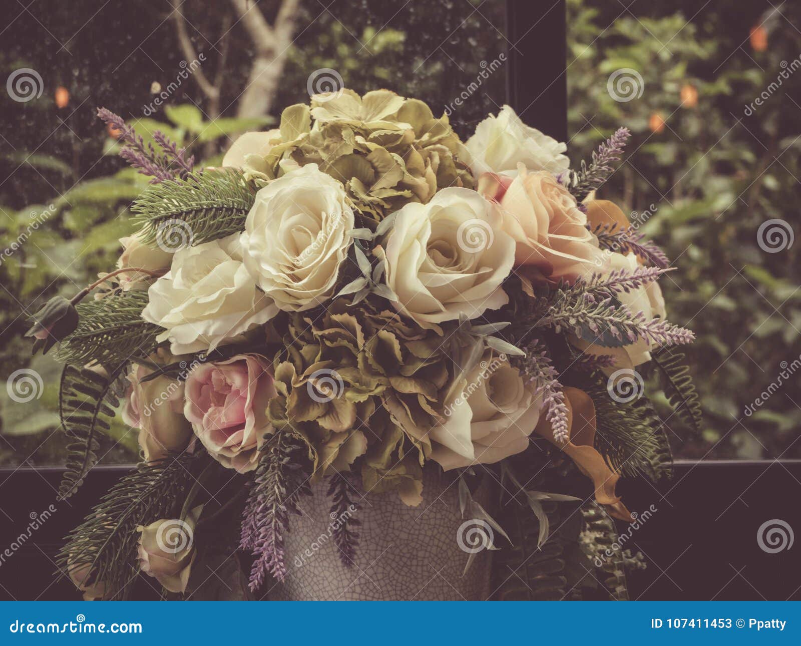 Bouquet Flower with Vintage Style Stock Image - Image of texture ...