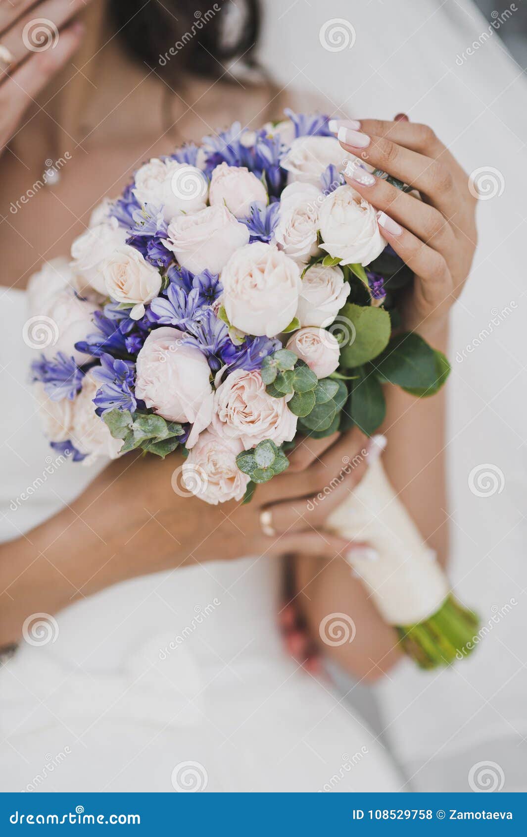 A Bouquet of Flowers in Hands of Bride at the Wedding 7699. Stock Photo ...