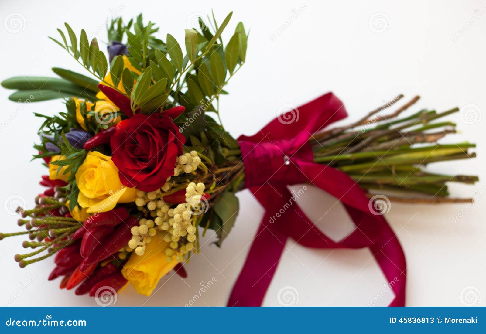 Red Yellow Bouquet of Flowers Stock Image - Image of flower, decorative ...