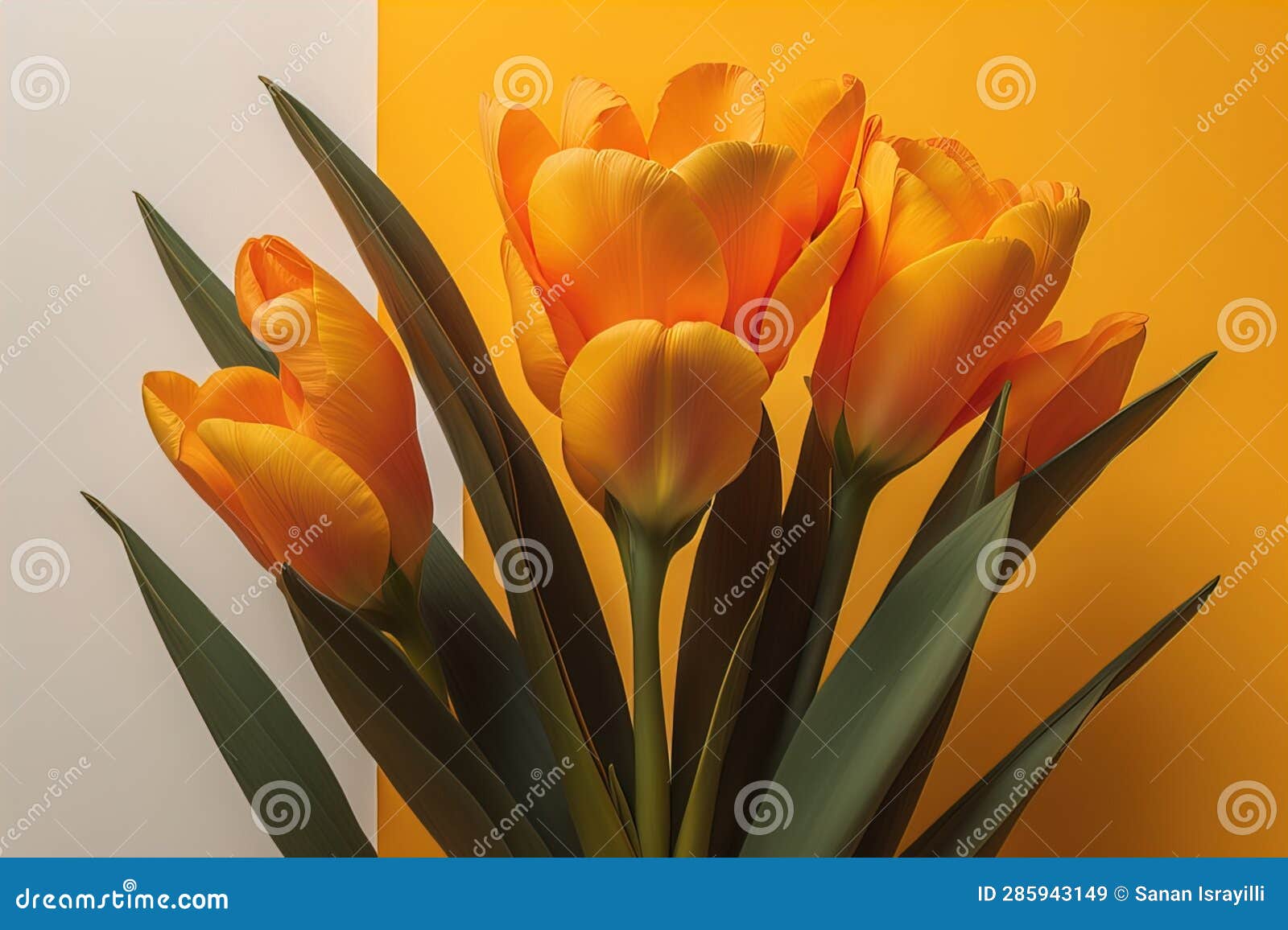 Bouquet of Flowers on Solid Color Background. Ai Generative Stock Image ...