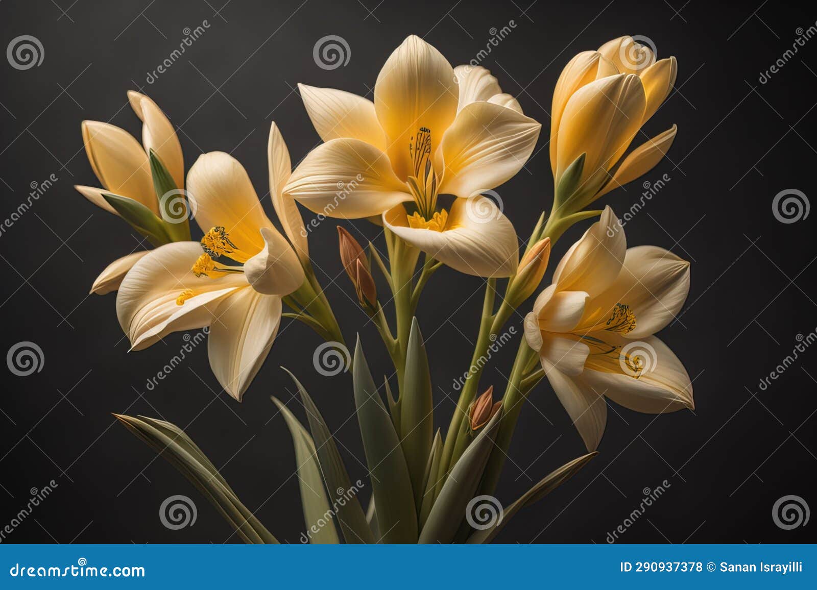 Bouquet of Flowers on Solid Color Background. Ai Generative Stock Photo ...